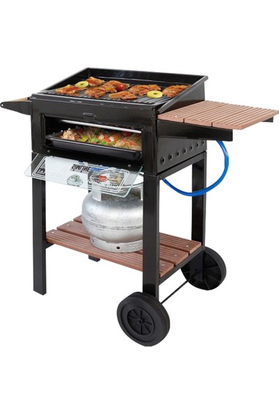 Menzir Lav Taşlı Tüplü Tekerlekli Barbekü Mangal Menzir Lav Taşlı Tüplü Tekerlekli Barbekü Mangal