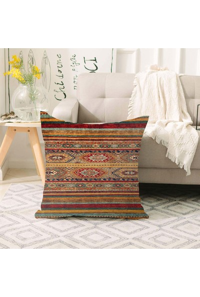 Else Şark Otantik Fermuarlı Yer Minderi Kırlent İç Dolgulu 70 x 70 cm