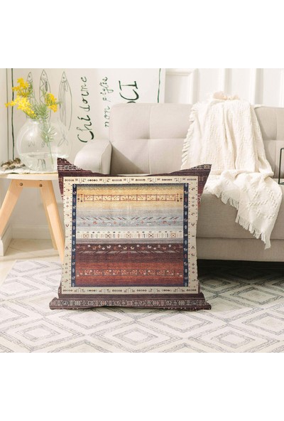 Else Şark Otantik Fermuarlı Yer Minderi Kırlent İç Dolgulu 70 x 70 cm