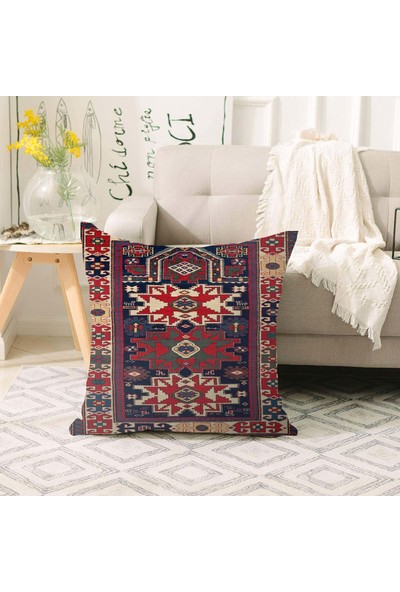 Else Şark Otantik Fermuarlı Yer Minderi Kırlent İç Dolgulu 70 x 70 cm