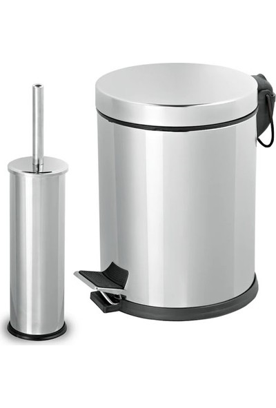 Aksesuaros Banyo Seti - 3 Litre (Lt) Çöp Kovası ve Tuvalet Fırçası