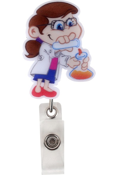 Nur Ortopedi Laborant Kimyager Araştırmacı Temalı Yoyo Yaka Kartlığı