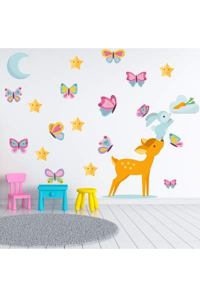 Tilki Dünyası Yavru Ceylan Yavru Tavşan ve Rengarenk Kelebekler Tilki Dünyası Yavru Ceylan Yavru Tavşan ve Rengarenk Kelebekler