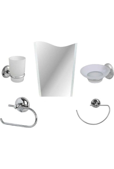 Menzi̇r 5 Parça Krom Banyo Ayna Seti Takımı Bayrak Menzi̇r 5 Parça Krom Banyo Ayna Seti Takımı Bayrak