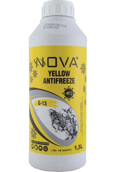 Nova -40 Derece Organik Sarı G13 Antifriz 1.5litre -Yellow Nova -40 Derece Organik Sarı G13 Antifriz 1.5litre -Yellow