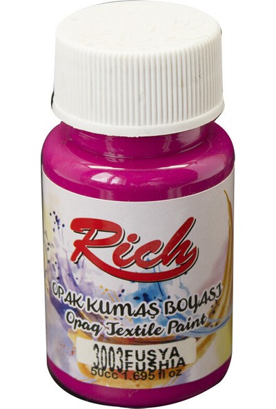 Rich Opak Kumaş Boyası 50 cc - 3003 Fuşya Rich Opak Kumaş Boyası 50 cc - 3003 Fuşya