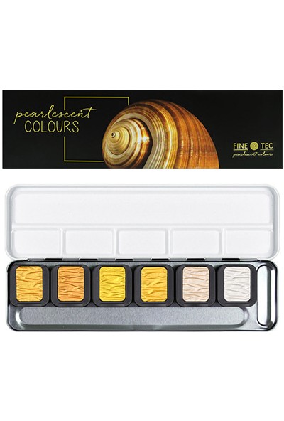 Finetech Metalik Yaldız Sulu Boya Seti - 6 Renk F0601 Finetech Metalik Yaldız Sulu Boya Seti - 6 Renk F0601