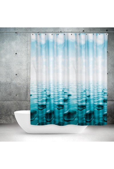 Prado Stone Banyo Perdesi Çift Kanat 120X200CM Prado Stone Banyo Perdesi Çift Kanat 120X200CM