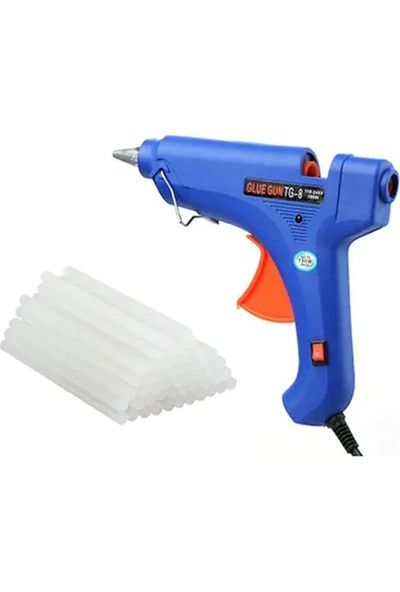 Esepetim Sıcak Silikon Tabancası Koruma Anahtarlı-10 Adet Mum Silikon Hediyeli!