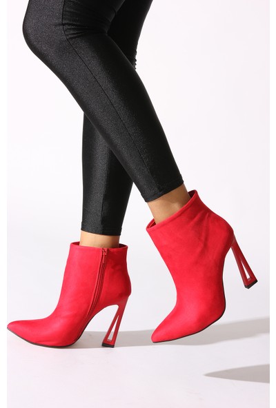 Rovigo Plus Kırmızı Suet Kadın Bot