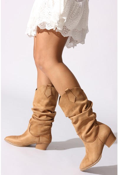 Rovigo Plus Vizon Suet Kadın Çizme