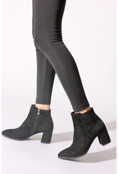 Rovigo Plus Siyah Suet Kadın Bot