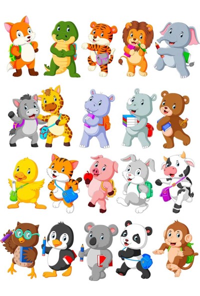 Kt Decoration Yavru Hayvanlar Set Çocuk Odası Duvar Çıkartmaları