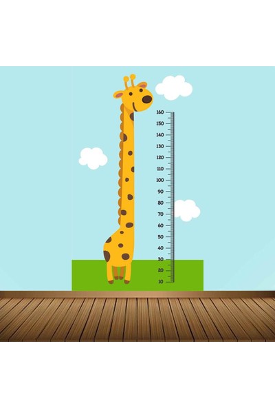 Kt Decoration Zürafa ve Bulutlar Boy Ölçer Çocuk Odası Duvar Sticker
