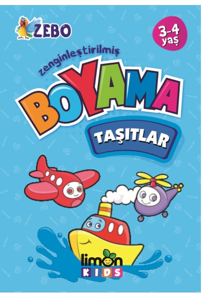 LimonKIDS 3-4 Yaş Zenginleştirilmiş Boyama - Taşıtlar