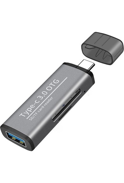 Ally ADS-103 USB Type-C SD/TF Hafıza Kart Okuyucu - Gri Ally ADS-103 USB Type-C SD/TF Hafıza Kart Okuyucu - Gri