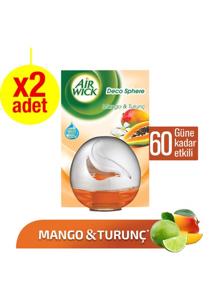 Air Wick Oda Kokusu Decosphere Mango 2'li Paket Air Wick Oda Kokusu Decosphere Mango 2'li Paket