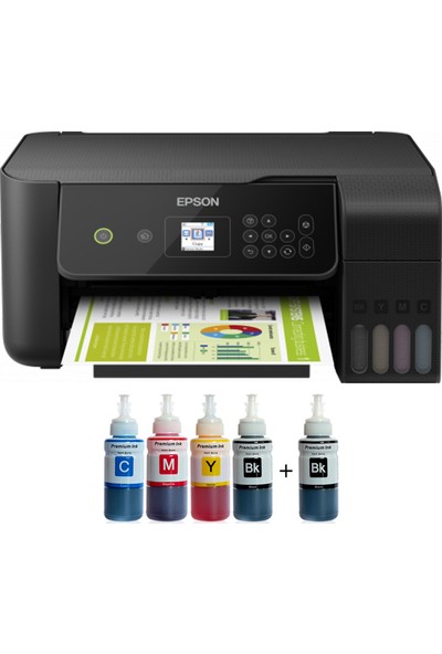 Epson L3160 Yazıcı + Photoink Muadil Mürekkep 4 Renk