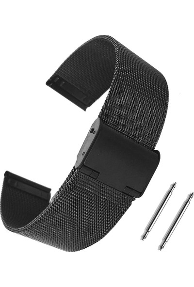 Chrono Siyah Hasır Paslanmaz Çelik Saat Kordonu 20Mm Chrono Siyah Hasır Paslanmaz Çelik Saat Kordonu 20Mm