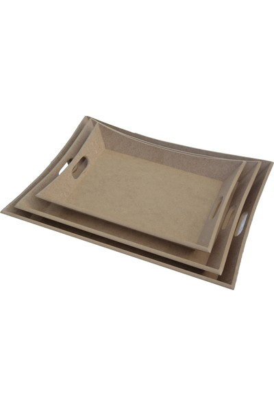 Hobi Ahşap Ham Ahşap Kayık Tepsi