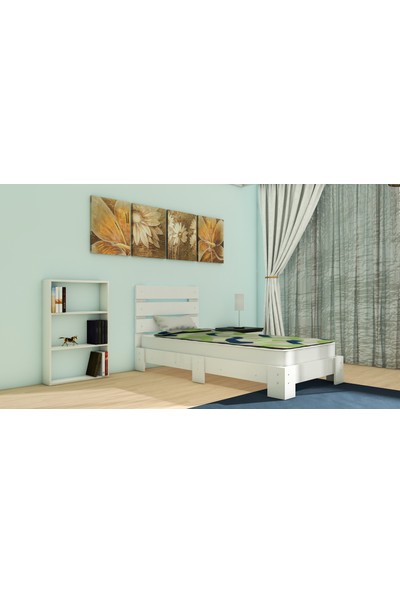 Nevramo Menekşe Montessori Karyola Beyaz 90 x 190 cm Yatağa Uyumlu