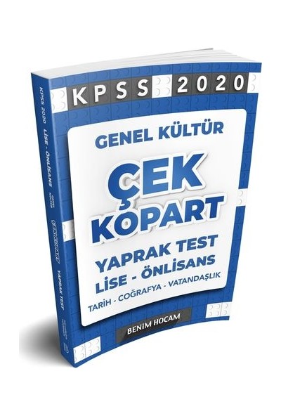 Benim Hocam KPSS 2020 Lise-Önlisans Genel Kültür Çek Kopart Yaprak Test Benim Hocam KPSS 2020 Lise-Önlisans Genel Kültür Çek Kopart Yaprak Test