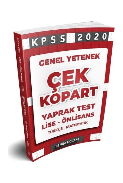 Benim Hocam KPSS 2020 Lise-Önlisans Genel Yetenek Çek Kopart Yaprak Test Benim Hocam KPSS 2020 Lise-Önlisans Genel Yetenek Çek Kopart Yaprak Test