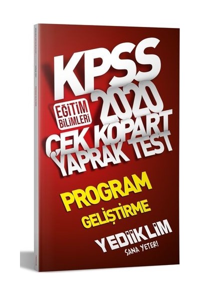 Yediiklim Yayınları 2020 KPSS Eğitim Bilimleri Program Geliştirme Çek Kopart Yaprak Test Yediiklim Yayınları 2020 KPSS Eğitim Bilimleri Program Geliştirme Çek Kopart Yaprak Test