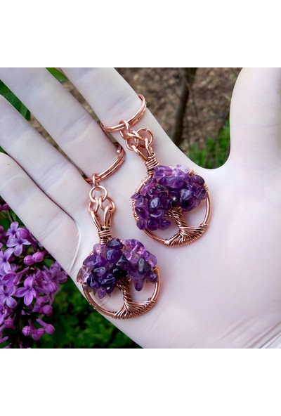 Mba Handmade Jewelry El Yapımı Ametist Kristali Hayat Ağacı Anahtarlık Mba Handmade Jewelry El Yapımı Ametist Kristali Hayat Ağacı Anahtarlık