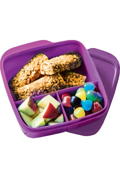 Tupperware Bölmeli Beslenme Kutusu 550 ml Mor Tupperware Bölmeli Beslenme Kutusu 550 ml Mor