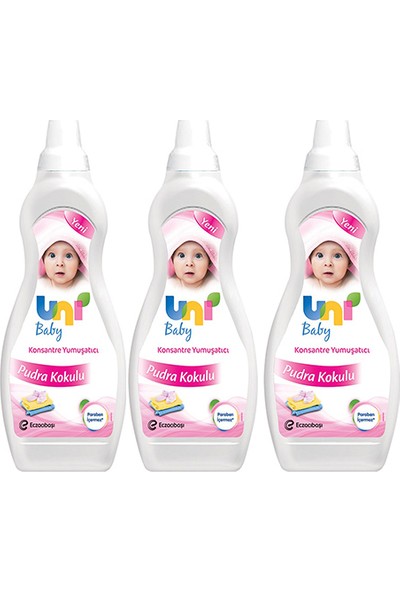 Uni Baby Pudra Kokulu Konstantre Yumuşatıcı 1,2 lt 3'lü Paket Uni Baby Pudra Kokulu Konstantre Yumuşatıcı 1,2 lt 3'lü Paket