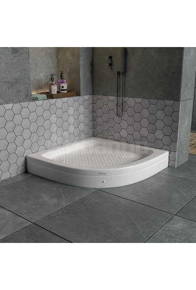 Dbbanyo Oval Duş Teknesi Panelli 80*80*15 cm Dbbanyo Oval Duş Teknesi Panelli 80*80*15 cm