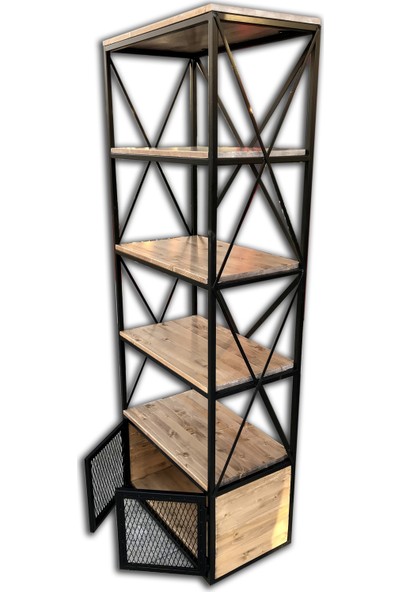 Bengi Kitaplık Metal Ahşap Raf