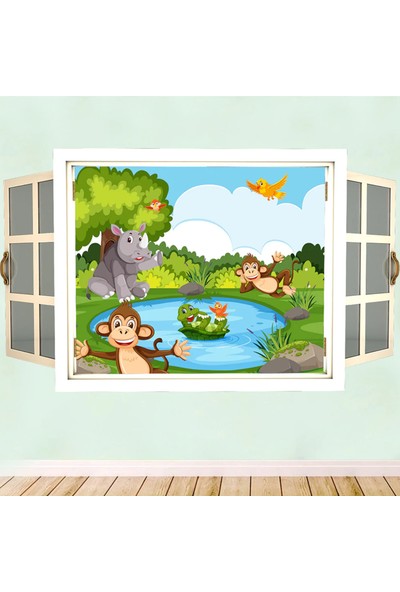 Kt Decoration Neşeli Hayvanlar 3D Çocuk Odası Duvar Sticker Kt Decoration Neşeli Hayvanlar 3D Çocuk Odası Duvar Sticker