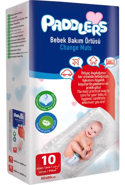 Paddlers Bebek Bakım Örtüsü 10'lu 60 X 60