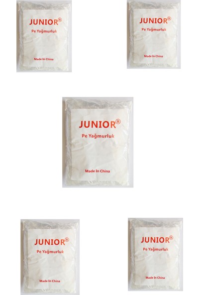 Junıor Tek Kullanımlık Şeffaf Yağmurluk - 5'li Paket