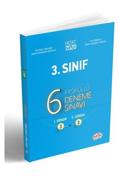 Editör Yayınları İlkokul 3. Sınıf 6 Deneme Sınavı (Fasiküllü)