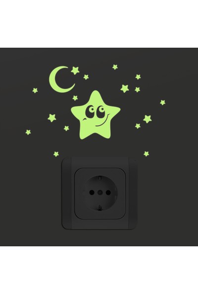 DekorLoft Dekor Loft Gece Parlayan Çocuk Odası Priz Sticker Fps-08