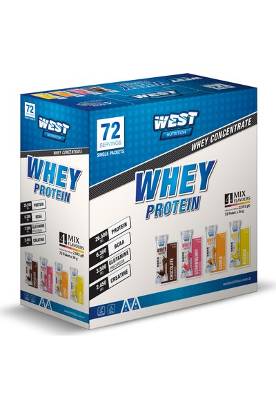 West Nutrition Whey Protein Tozu 72 Şase 2592 gr 4 Aromalı