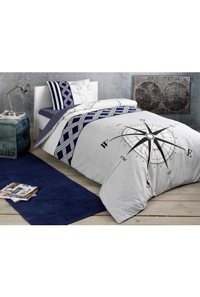 Taç Tek Kişilik Nevresim Takımı - Navi Lacivert