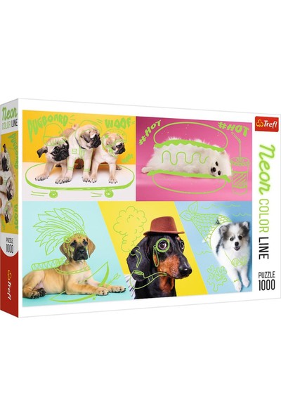 Trefl Puzzle Far Out Dogs 1000 Parça Neon Puzzle Trefl Puzzle Far Out Dogs 1000 Parça Neon Puzzle