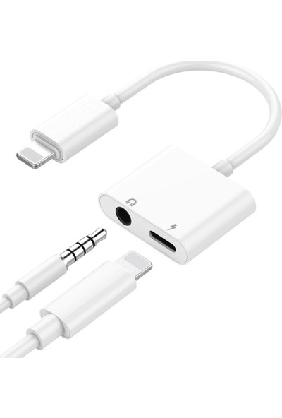 Alfais 4420 Lightning 3.5mm Kulaklık Şarj Çevirici Dönüştürücü