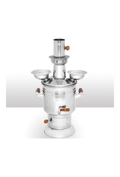 Sözenler 6 lt Porselen Kulp Çelik Odunlu Kömürlü Piknik Semaver