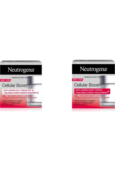Neutrogena Cellular Boost Yaşlanma Karşıtı Gündüz Kremi ve Gece Kremi Set Neutrogena Cellular Boost Yaşlanma Karşıtı Gündüz Kremi ve Gece Kremi Set