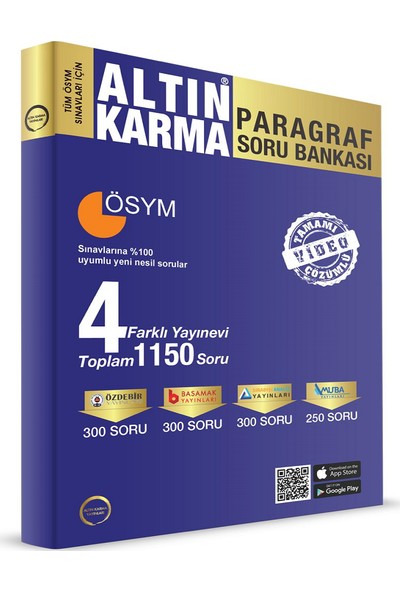 Altın Karma Yayınları 4 Kitap Paragraf Soru Bankası ÖSYM Altın Karma Yayınları 4 Kitap Paragraf Soru Bankası ÖSYM
