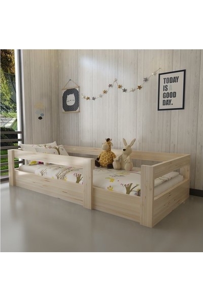 Dekoriz Doğal Ahşap Montessori Yatak Plus - 101