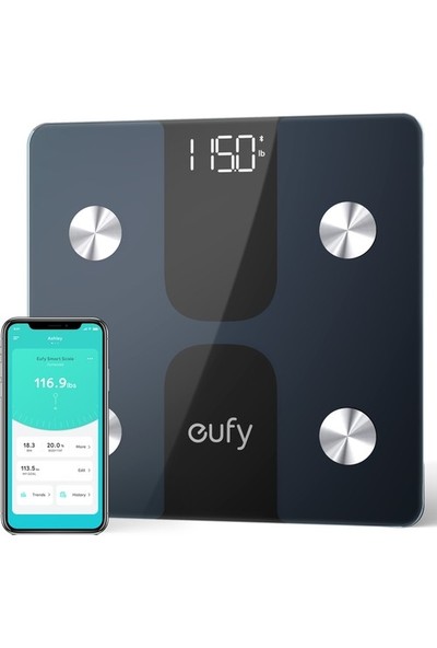 Anker Eufy Akıllı Bluetooth Tartı Dijital Baskül - Yağ Ölçer - Vücut Analizi - BMI - T9146 Anker Eufy Akıllı Bluetooth Tartı Dijital Baskül - Yağ Ölçer - Vücut Analizi - BMI - T9146