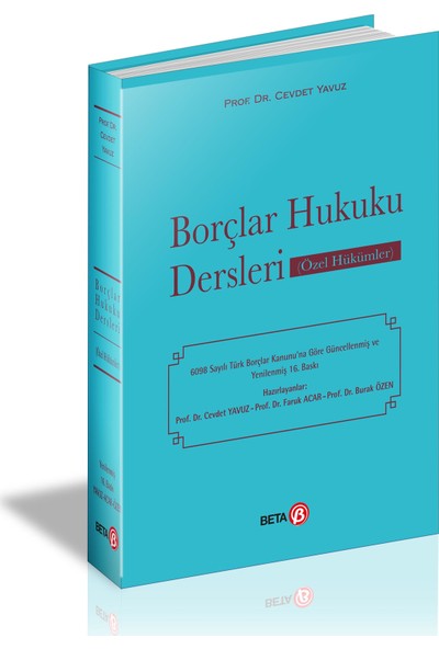 Borçlar Hukuku Dersleri Özel Hükümler