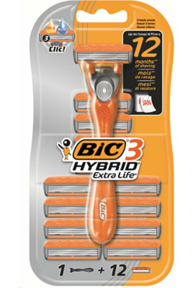 BIC Hybrid Extra Life Tıraş Bıçağı - 12 Aylık Paket BIC Hybrid Extra Life Tıraş Bıçağı - 12 Aylık Paket