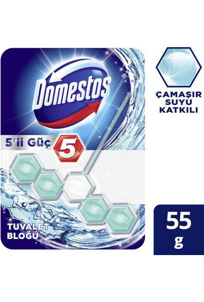Domestos 5'li Güç Çamaşır Suyu Katkılı Tuvalet Blok